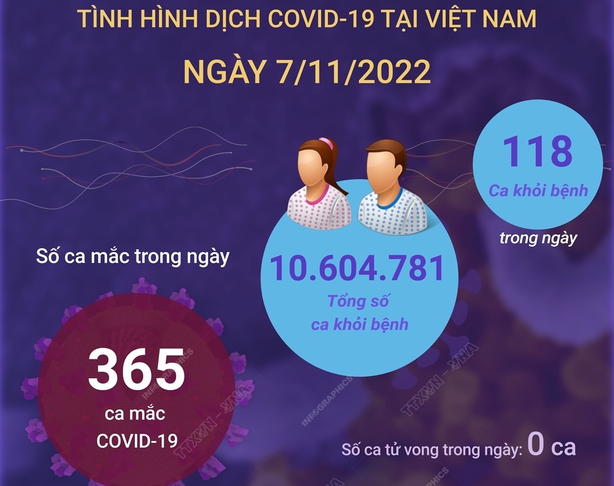 Ngày 7/11: Có 365 ca mắc mới COVID-19, 118 F0 khỏi bệnh | baotintuc.vn