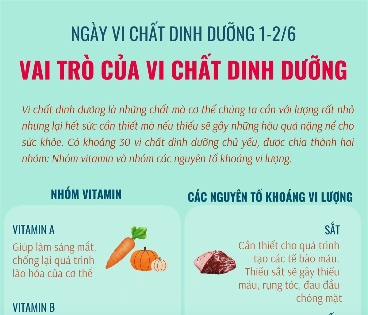 Vai trò của vi chất dinh dưỡng | baotintuc.vn