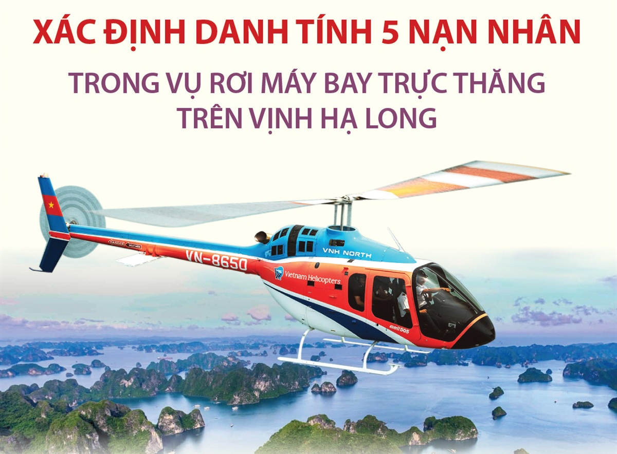 Xác định danh tính 5 nạn nhân trong vụ rơi máy bay trực thăng trên vịnh ...