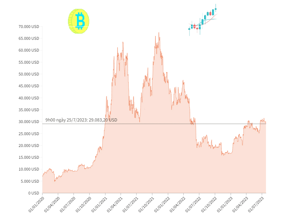 Giá Bitcoin giảm xuống sát mốc 29.000 USD | baotintuc.vn