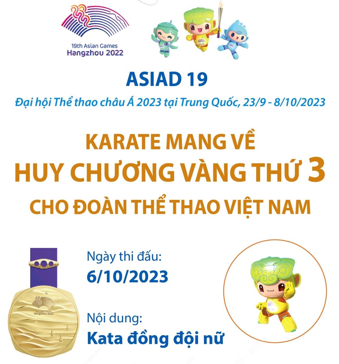 ASIAD 19: Karate giành Huy chương Vàng thứ 3 cho Đoàn Thể thao Việt Nam ...