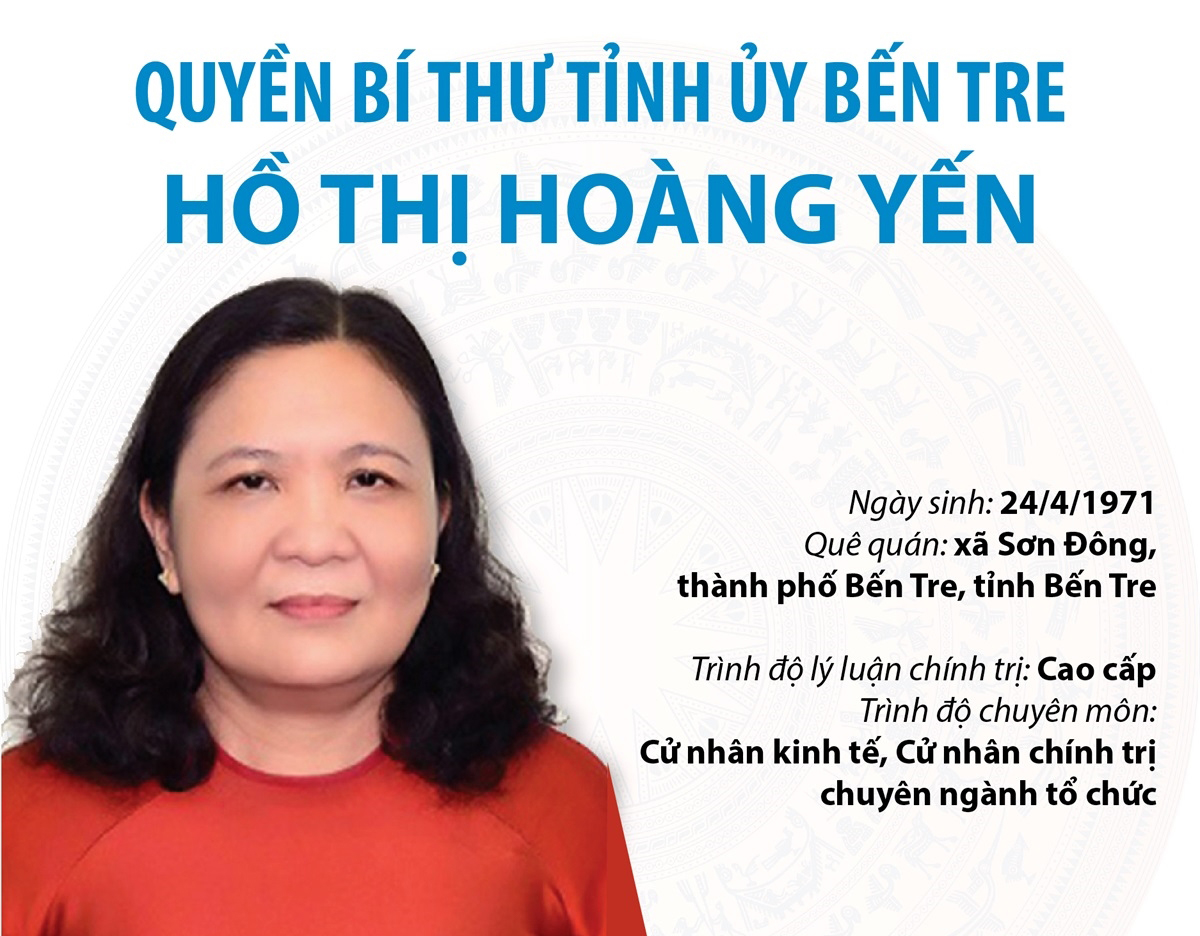 Quyền Bí thư Tỉnh ủy Bến Tre Hồ Thị Hoàng Yến | baotintuc.vn
