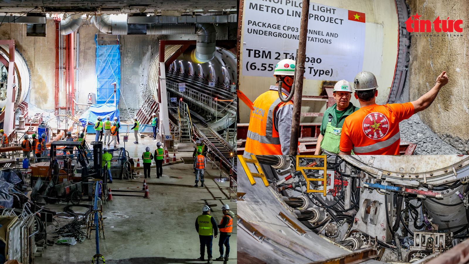 Khởi động robot TBM 'Táo bạo' khoan hầm Metro Nhổn-Ga Hà Nội | baotintuc.vn