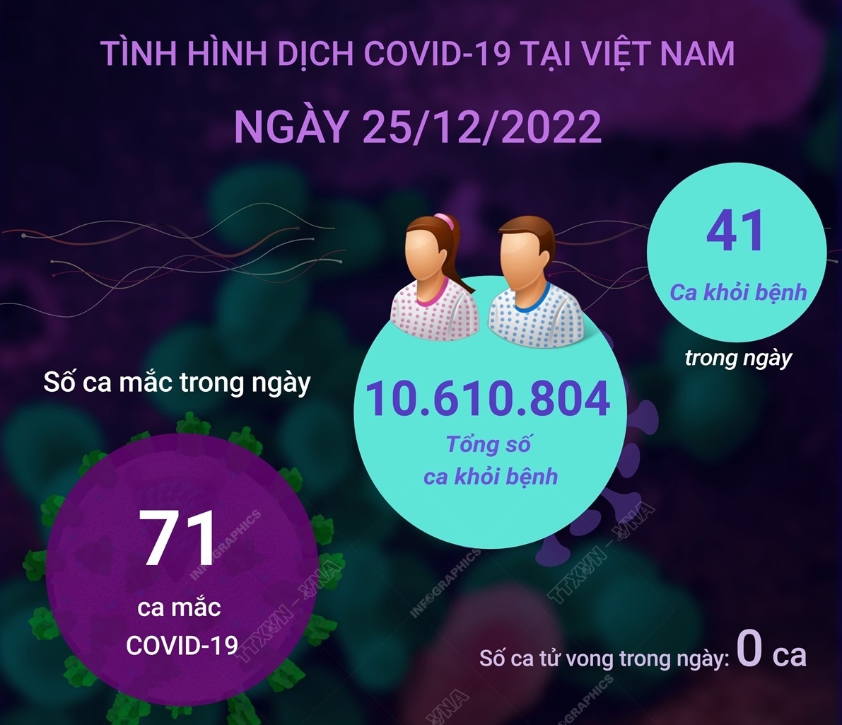 Ngày 25/12: Có 71 ca COVID-19 mới, 41 F0 khỏi bệnh | baotintuc.vn
